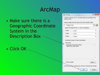 Adding waypoints to Arc Map | PPT | Technology & Computing