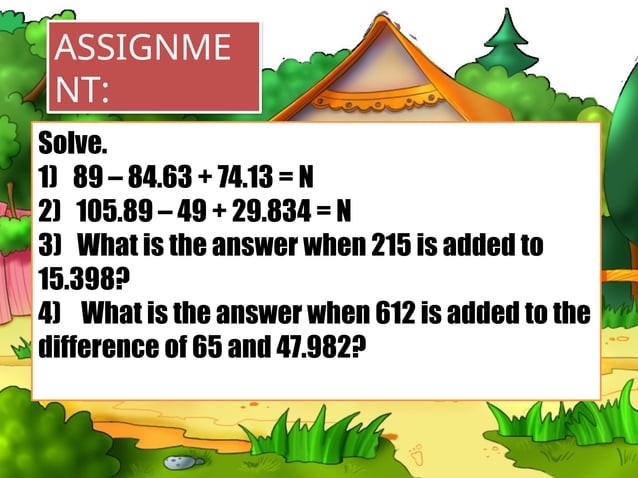 Adding Whole Numbers and Decimals grade 7 | PPTX