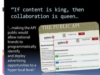 Addiply, a Public API: With thanks to the TSB | PPT