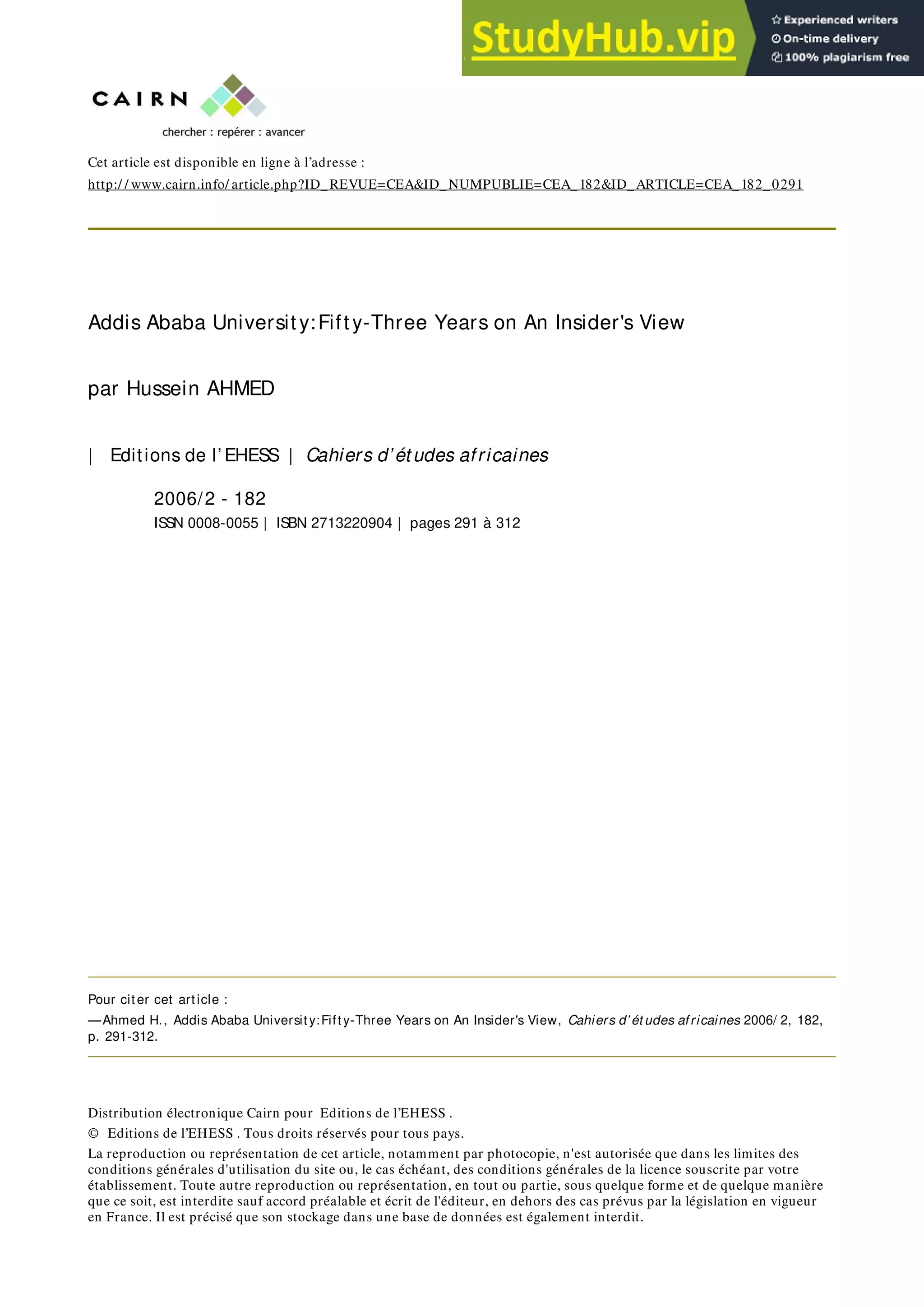 Addis Ababa University | PDF