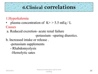 potassium homeostasis and its renal handling | PPTX