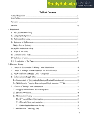 ADDIS ABABA UNIVERSITY SCHOOL OF GRADUATE STUDIES STUDY ON SUPPLY CHAIN ...