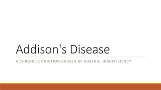 APPROACH TO ADDISON DISEASE AND ADDISONIAN CRISIS | PPTX