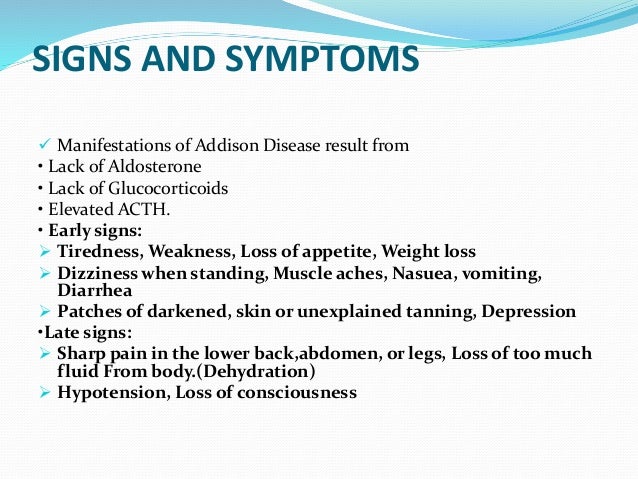 Addisons Disease Signs And Symptoms