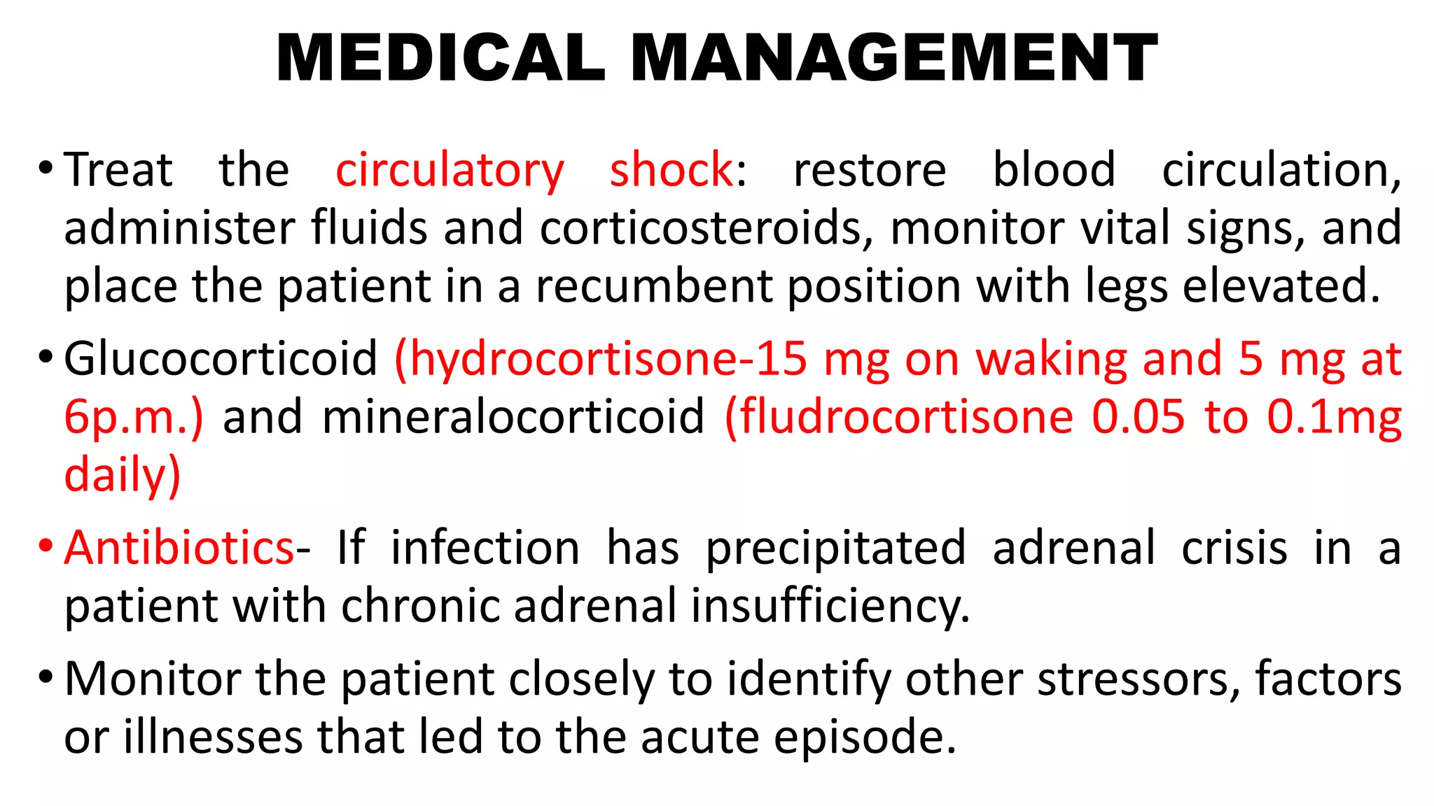 Addisons disease and its management | PPTX