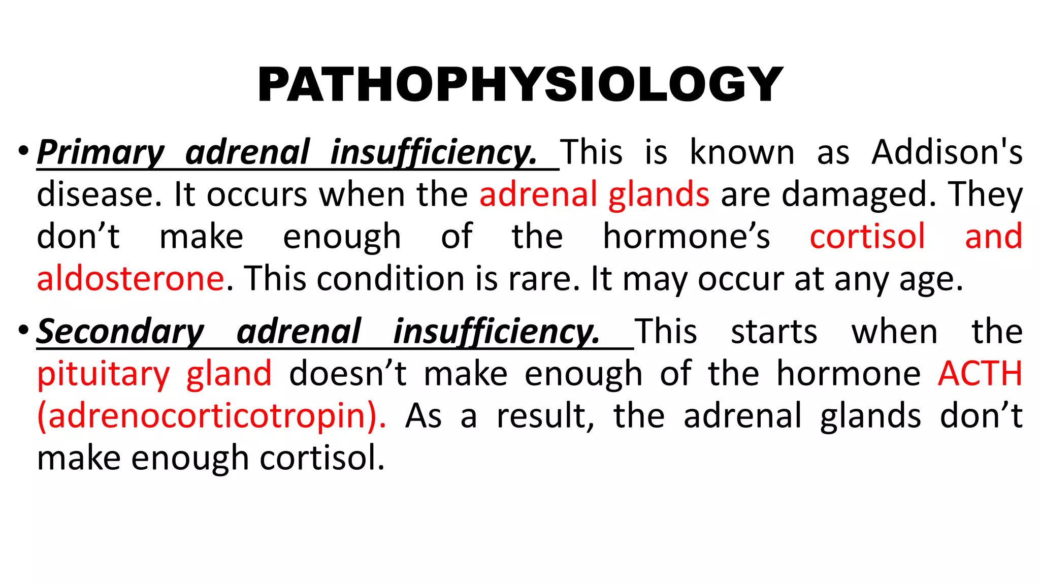 Addisons disease and its management | PPTX