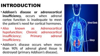 addisons disease, it's pathogenesis and management | PPTX