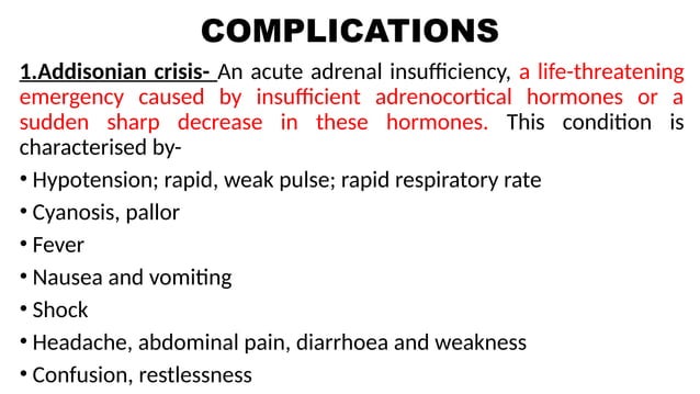 addisons disease, it's pathogenesis and management | PPT