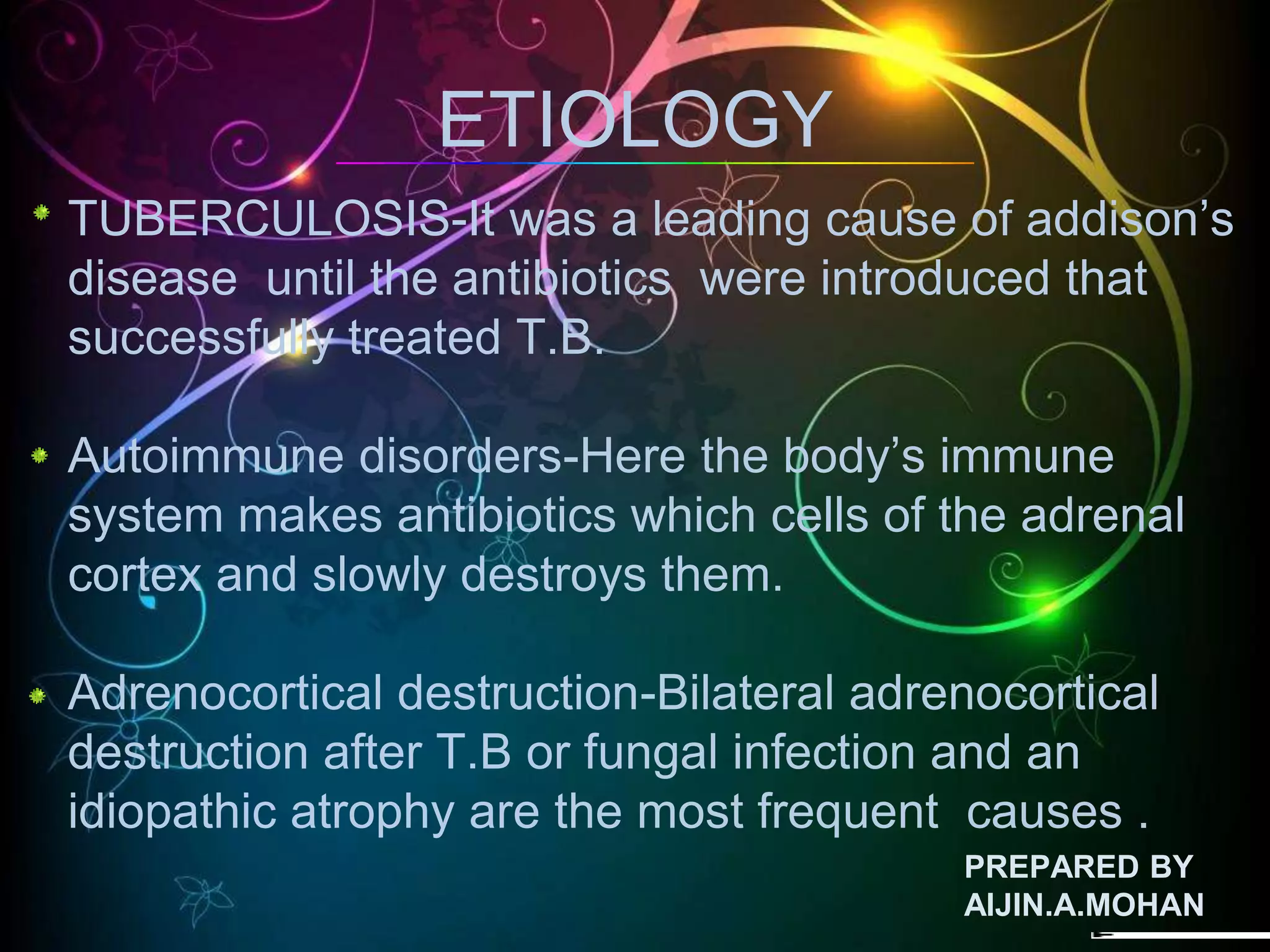 Addison’s disease important DR. Aijin.A.Mohan | PPTX