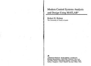 Addison Wesley - Modern Control Systems Analysis and Design Using ...