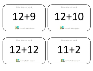 Addition facts-to-12-plus-12-selection | PPT