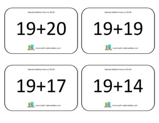 Addition facts-to-20-plus-20-selection | PDF