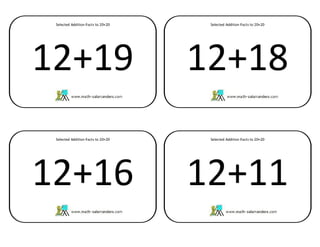 Addition facts-to-20-plus-20-selection | PDF