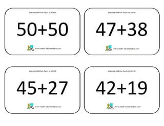 Addition facts-to-50-plus-50-selection | PPT