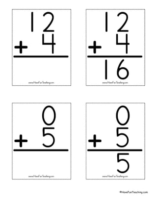 Addition flash-cards | PDF