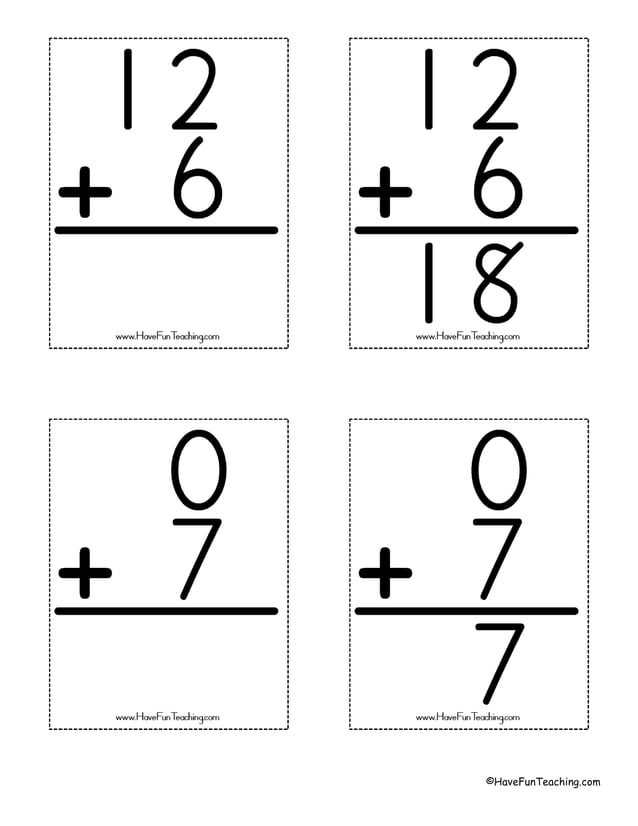 Addition flash-cards | PDF | Daycare and Pre-School | Parenting