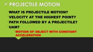 projectile motion in 9th grade 3rd quarter | PPTX