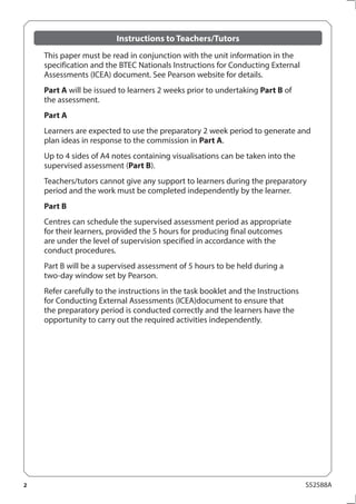 Unit 8 Responding to a Commission Sample Paper Part A | PDF