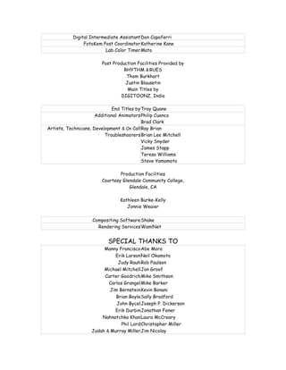 Risky Island Rescue (2012) End Credits.docx | Audio Production ...