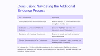 Additional evidence before CIT(A).pptx article | PPTX