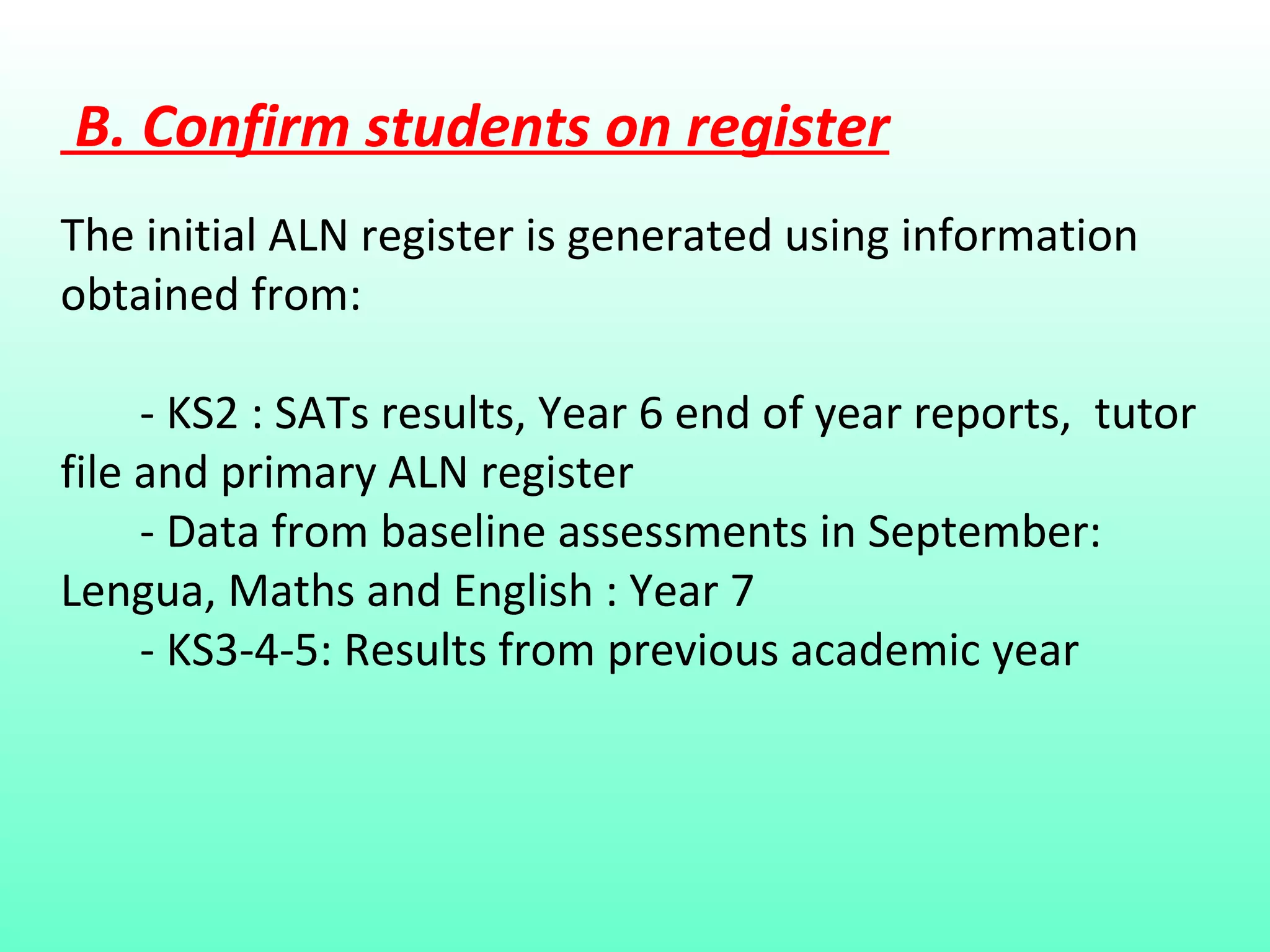 Additional learning needs (aln) 2011 | PPT
