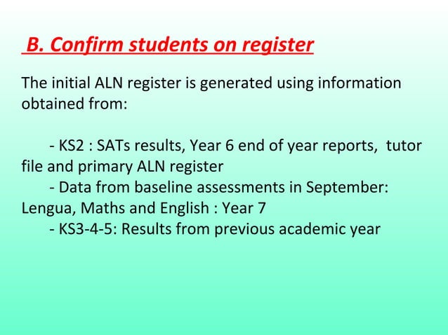 Additional learning needs (aln) 2011 | PPT | Special Education | Education