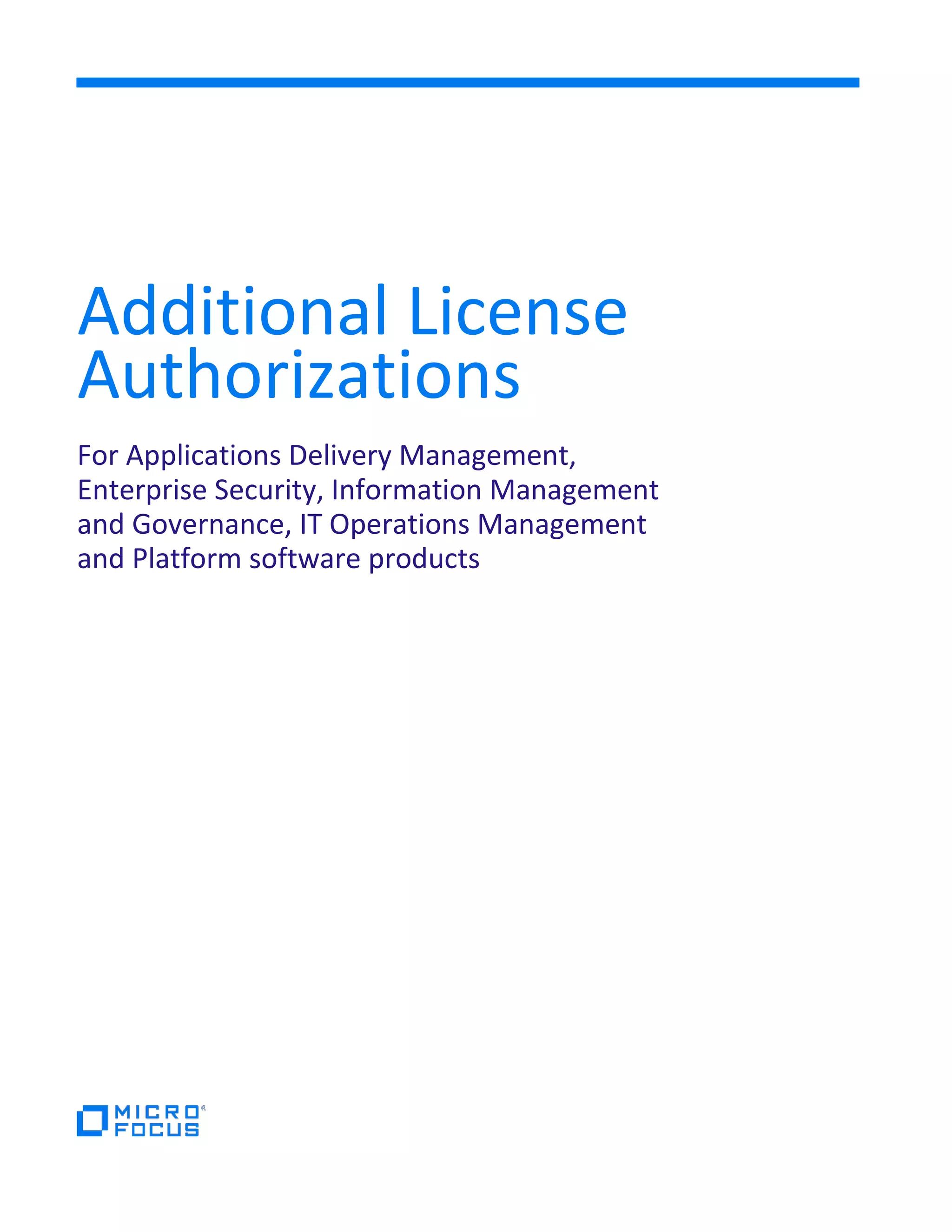 Additional license authorizations | PDF
