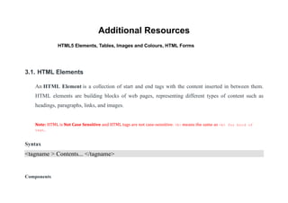 Additional Resources for HYPER TEXT MARKUP LANGUAGE | PPT
