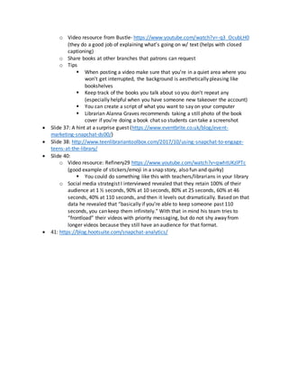 Using Snapchat to Reach Library Patrons: Part 2 Additional Resources ...