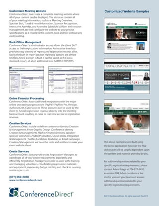 ConferenceDirect Additional Services Brochures | PDF | Web Conferencing ...