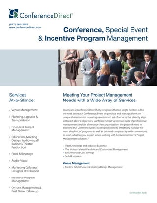 ConferenceDirect Additional Services Brochures | PDF | Web Conferencing ...