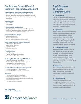 ConferenceDirect Additional Services Brochures | PDF | Web Conferencing ...