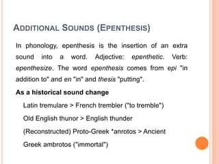 Additional sounds (epenthesis) | PPTX