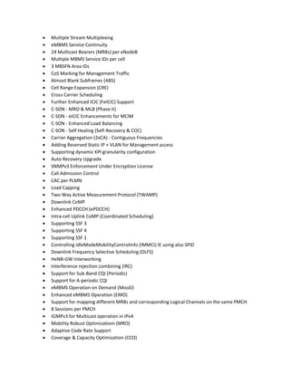 Additional supported features summary airspan | PDF