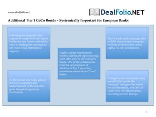 European Additional Tier 1 CoCo Bonds Market | PPT
