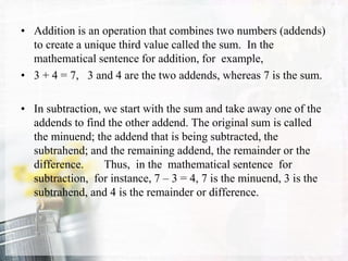 Addition and subtraction | PPTX