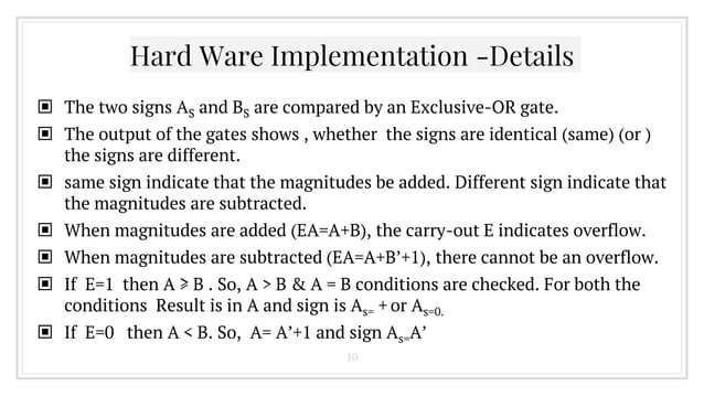 Hardware implementation for Addition and subtraction in Digital ...