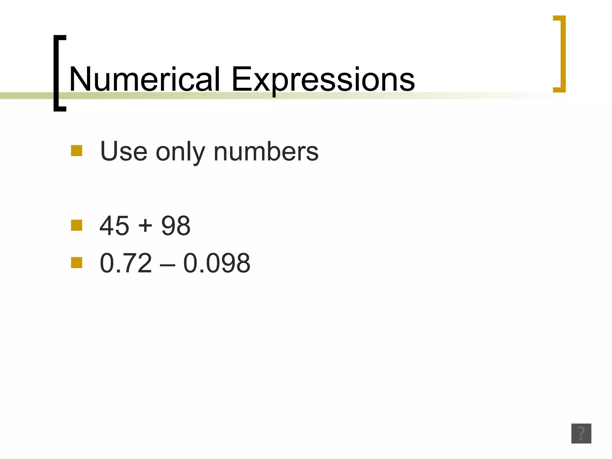 Addition and subtraction expressions | PPT