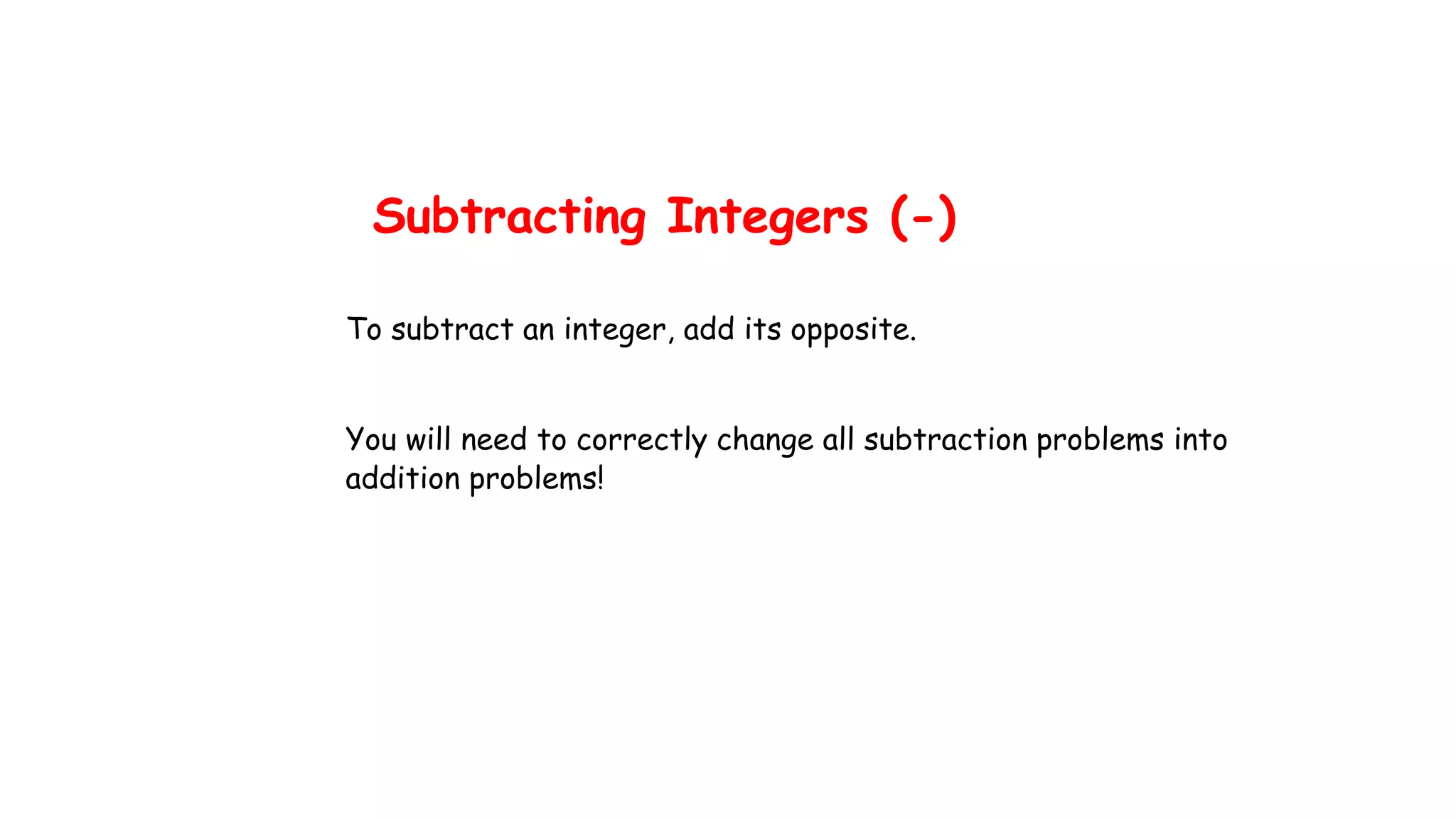 Addition and subtraction integers | PPTX