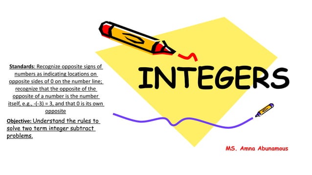 Addition and subtraction integers | PPT