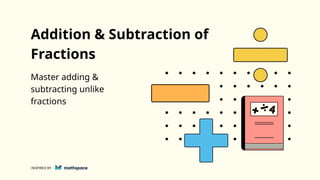 Addition and Subtraction of Fractions Education Presentation in Cream Orange Yellow Simple Lined ...