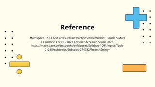 Addition and Subtraction of Fractions Education Presentation in Cream ...