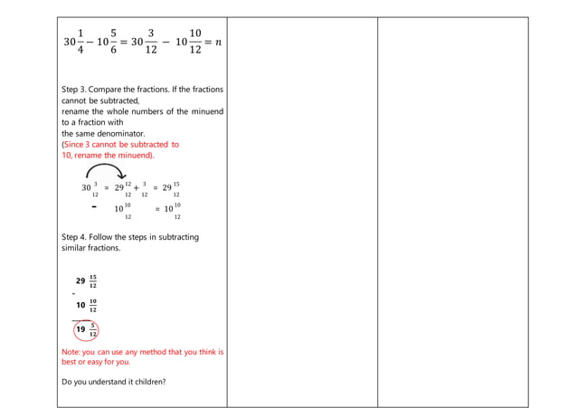 Addition and Subtraction of Fraction(similar and dissimilar).docx | Education