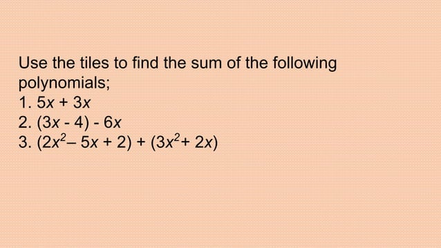 Addition and subtraction of polynomials | PPTX