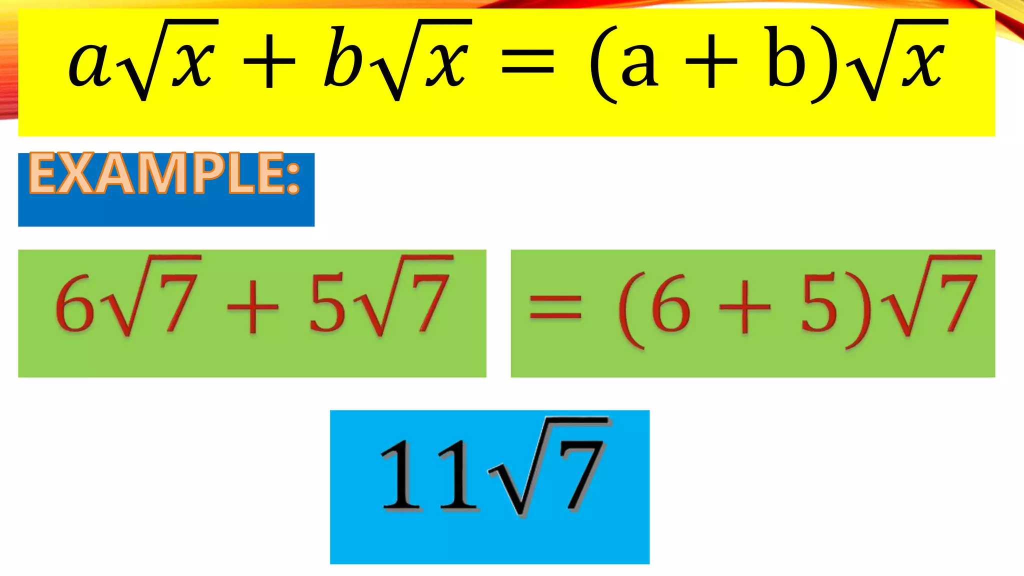 Addition And Subtraction Of Radicals 9 Ppt