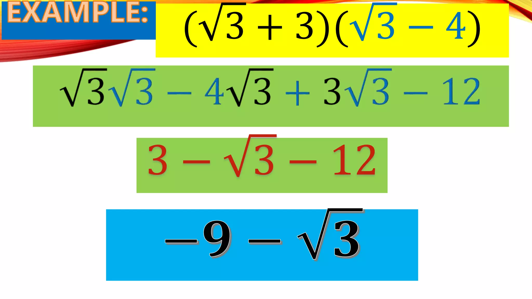 Addition And Subtraction Of Radicals 9 Ppt