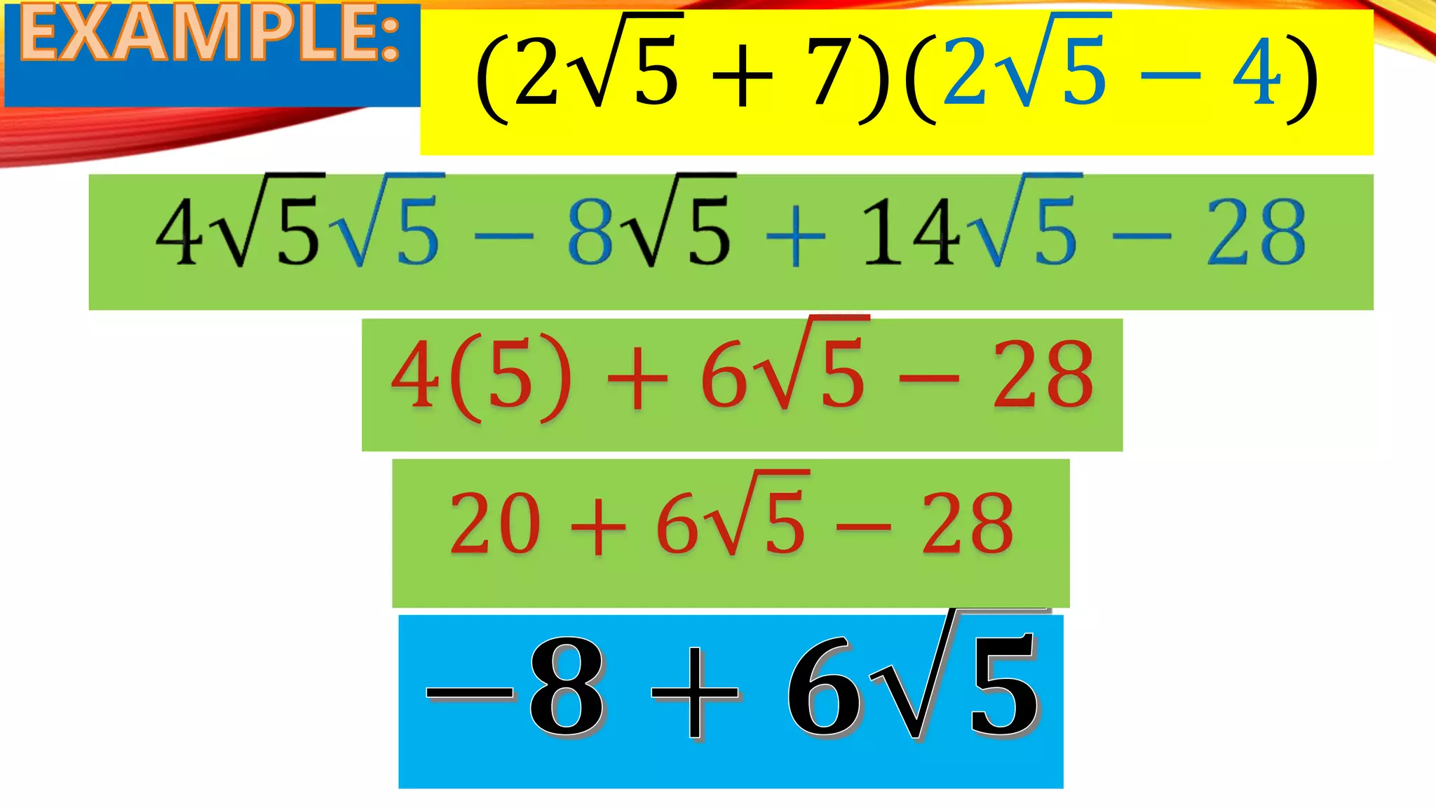 Addition And Subtraction Of Radicals 9 Ppt