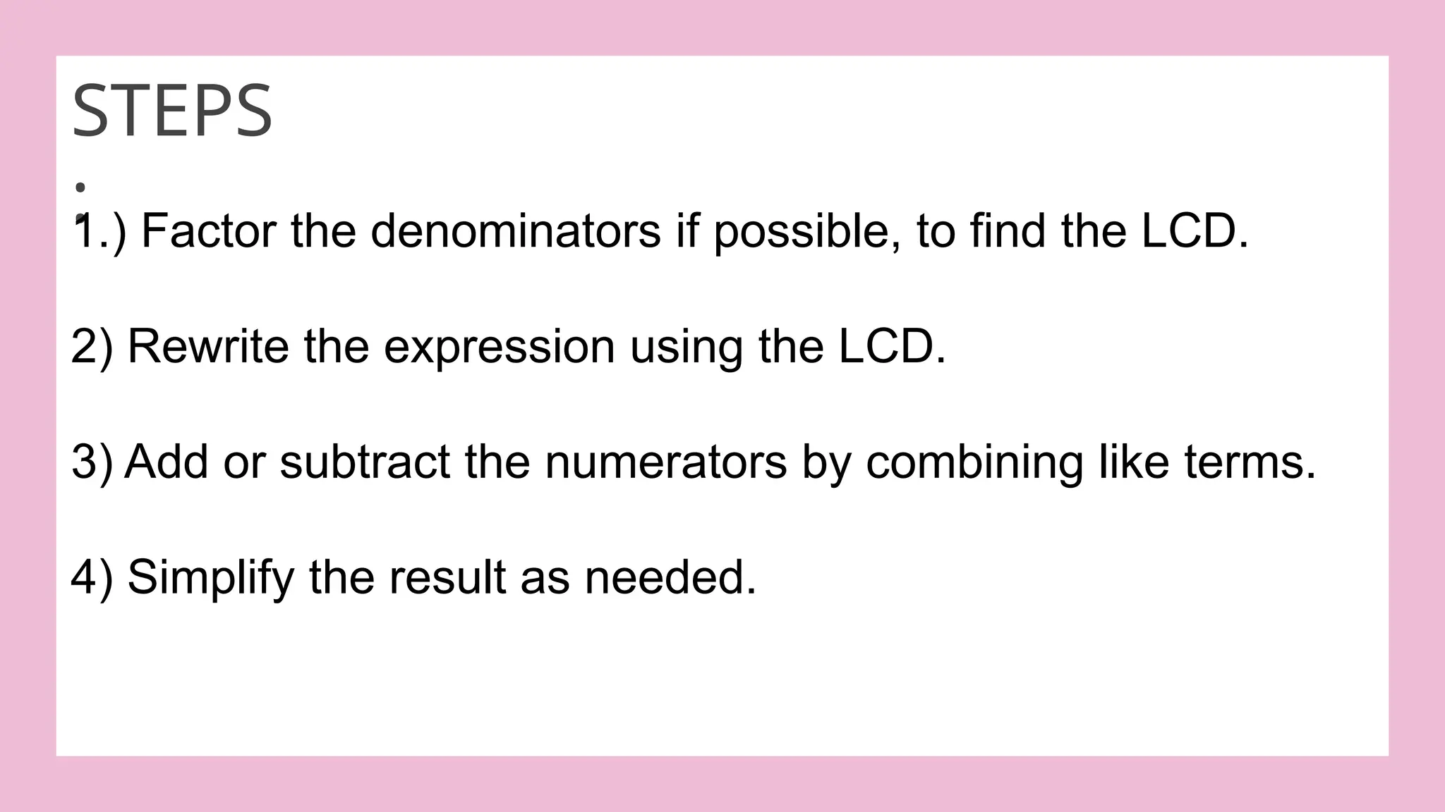 Addition And Subtraction Of Rational Pptx