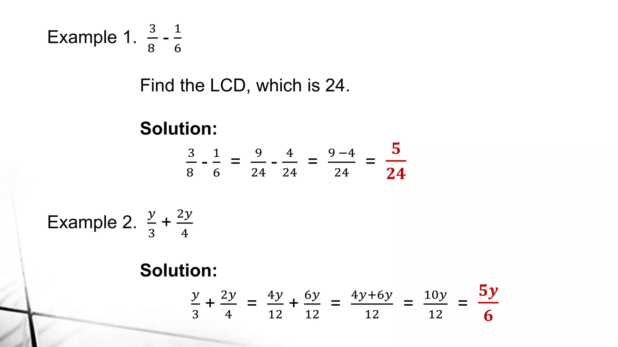 Addition And Subtraction Of Rational Expression Pptx