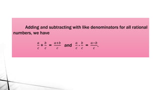 Addition and subtraction of rational expression | PPTX